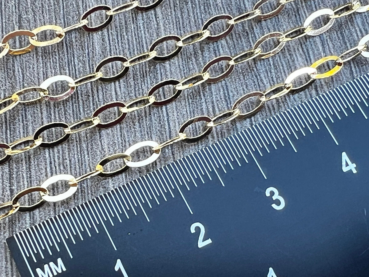 14kt Gold Filled Oval Flat Link Chain – NamiCharms